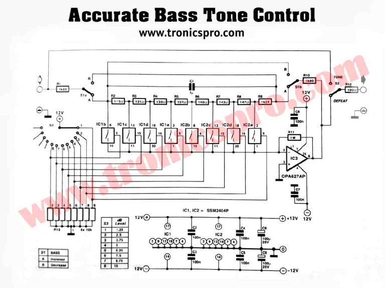 Accurate Bass Tone Control Circuit Diagram - TRONICSpro