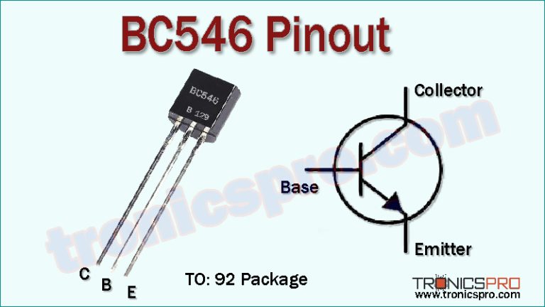 BC546 NPN Silicon Transistor Pinout Datasheet - TRONICSpro