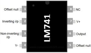 LM741 Op-Amp IC Pinout Datasheet - TRONICSpro
