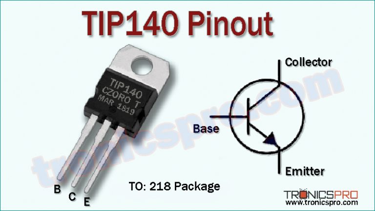 TIP140 NPN Transistor Pinout Datasheet - TRONICSpro