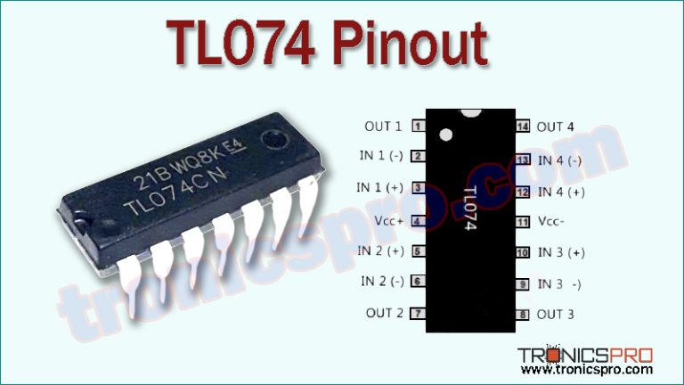 TL074 Op-Amp IC Pinout Datasheet - TRONICSpro