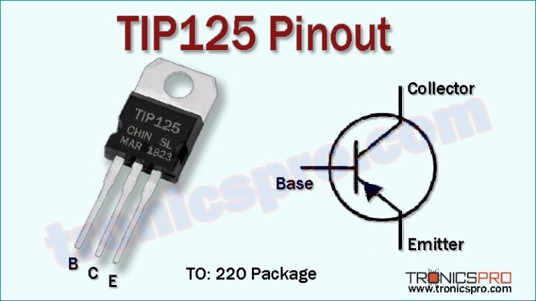 TIP125 PNP Transistor Pinout Datasheet - TRONICSpro