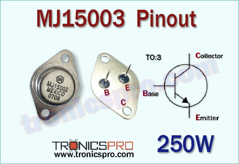 MJ15003 Pinout Equivalent Applications Datasheet - TRONICSpro