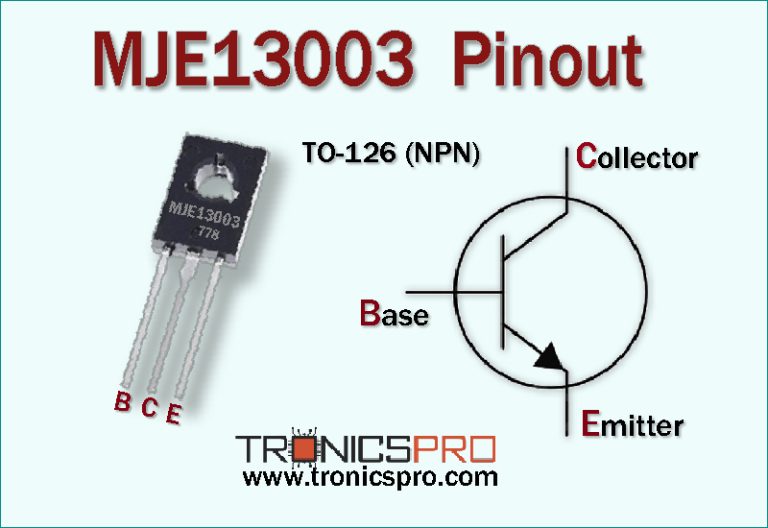 MJE13003 Pinout, Equivalent Application Datasheet - TRONICSpro